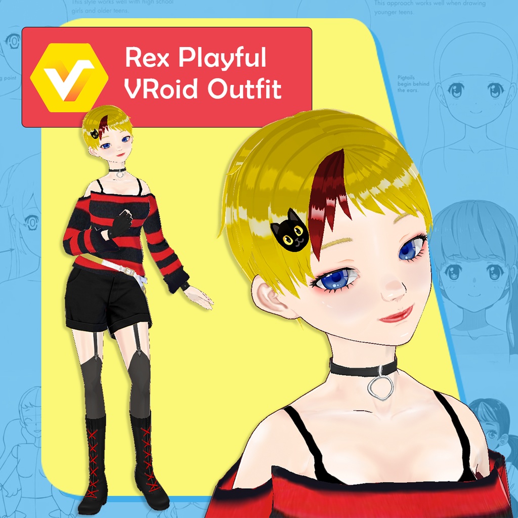 Rex / Playful Outfit - Rex Mun VRChar - BOOTH