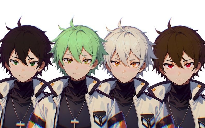 Premade VTuber model - Urban Boy for vtube studio as a cool customizable colored half body ...