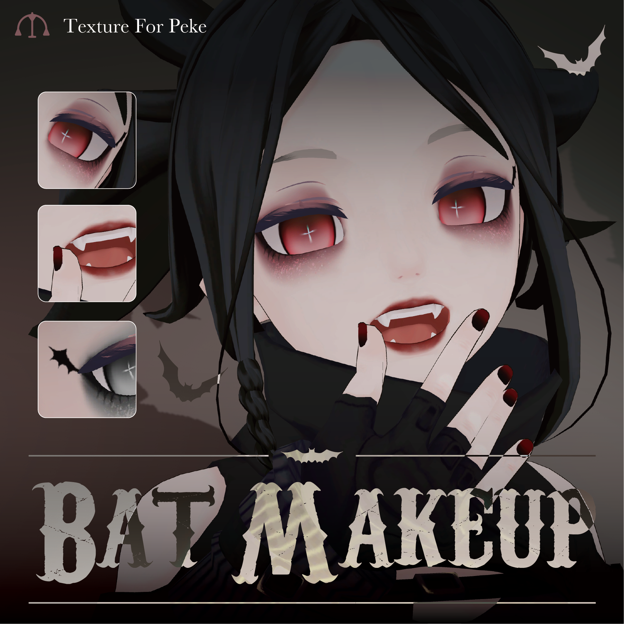 【Peke】BAT MAKEUP 【HappyHalloween!】 - M_vrc - BOOTH