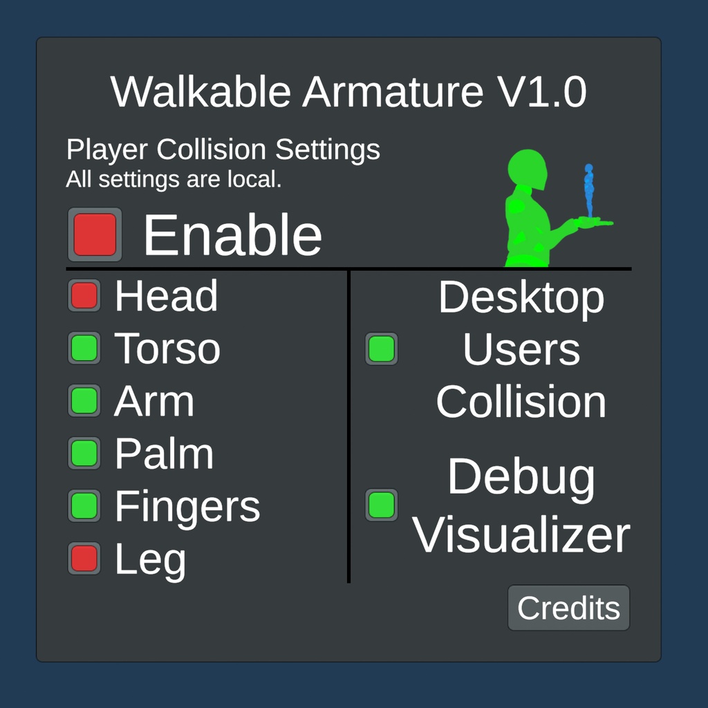 [VRChat] [U#] Walkable Armature V1.2.1 - jetdog - BOOTH
