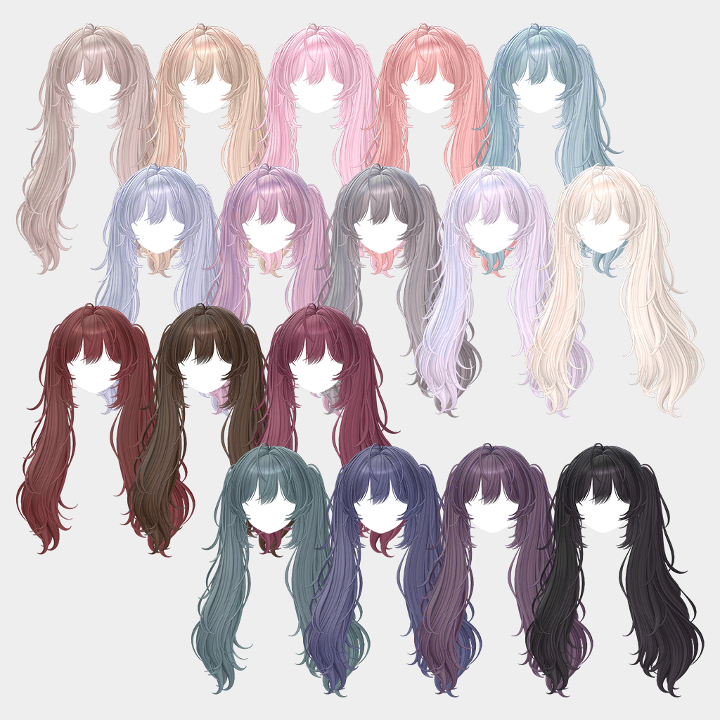 【VRC Hair】 Soft Layered Twintail 【13アバター対応】 - Mellow Dolly - BOOTH