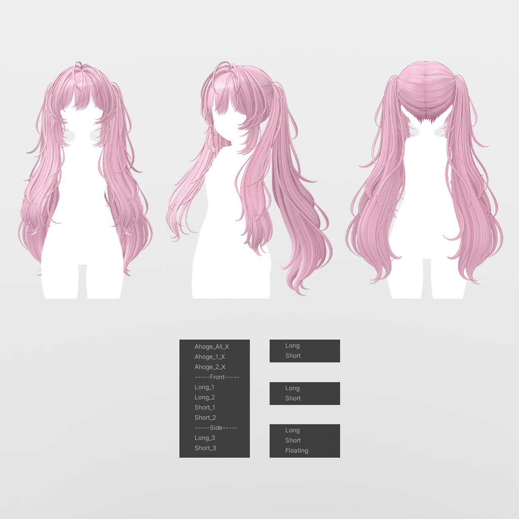 【VRC Hair】 Soft Layered Twintail 【13アバター対応】 - Mellow Dolly - BOOTH