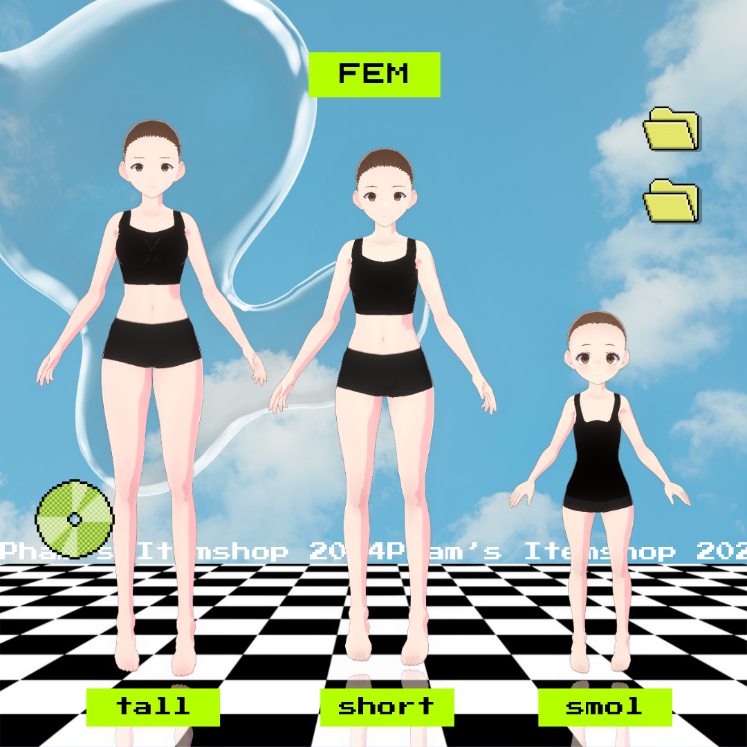 [FREE] Pham's Body Bases (.vroid files) - Pham's Itemshop - BOOTH