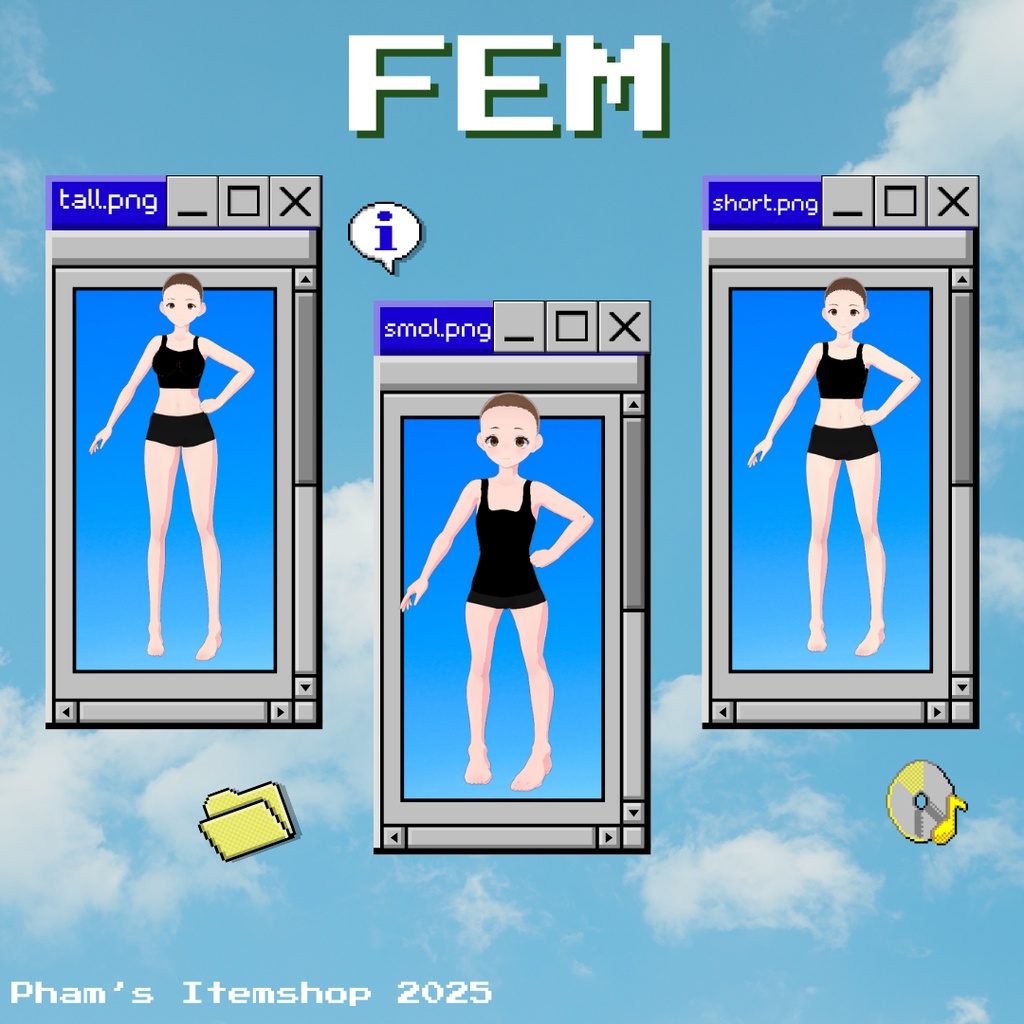 [FREE] Pham's Body Bases (.vroid files) [2.0] - Pham's Itemshop - BOOTH