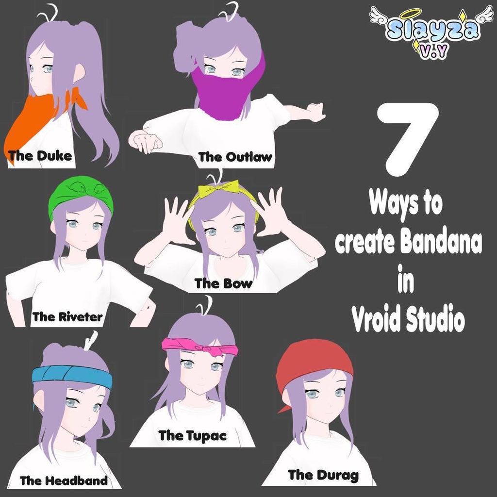 [VROID] 7 Bandana Style Template - V.Y Atelier - BOOTH