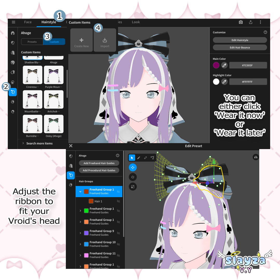 [VROID] 7 Alice's Ribbon Presets | アリス リボン - V.Y Atelier - BOOTH