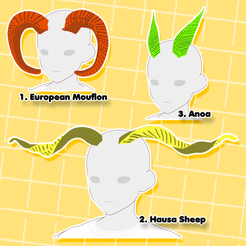 [VROID] 30 Animal Horns Style Preset - V.Y Atelier - BOOTH