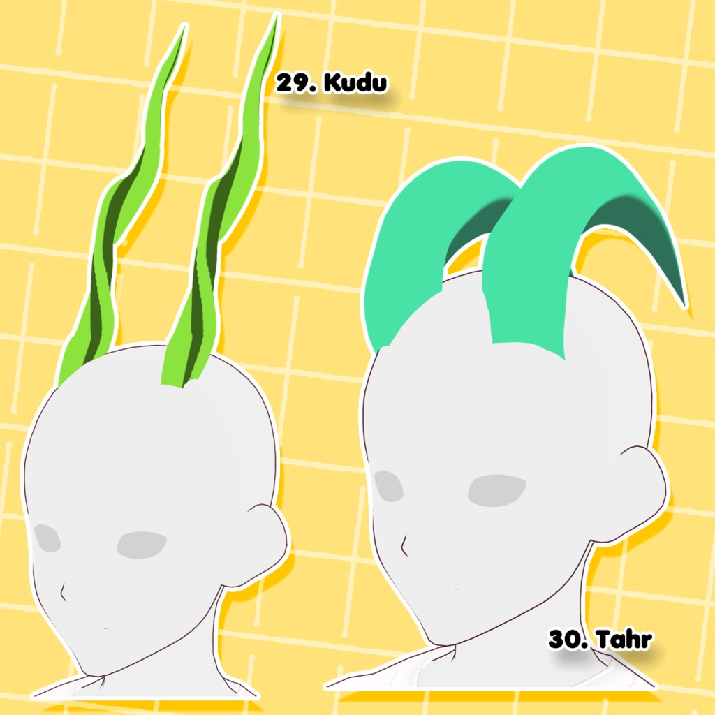 [VROID] 30 Animal Horns Style Preset - V.Y Atelier - BOOTH