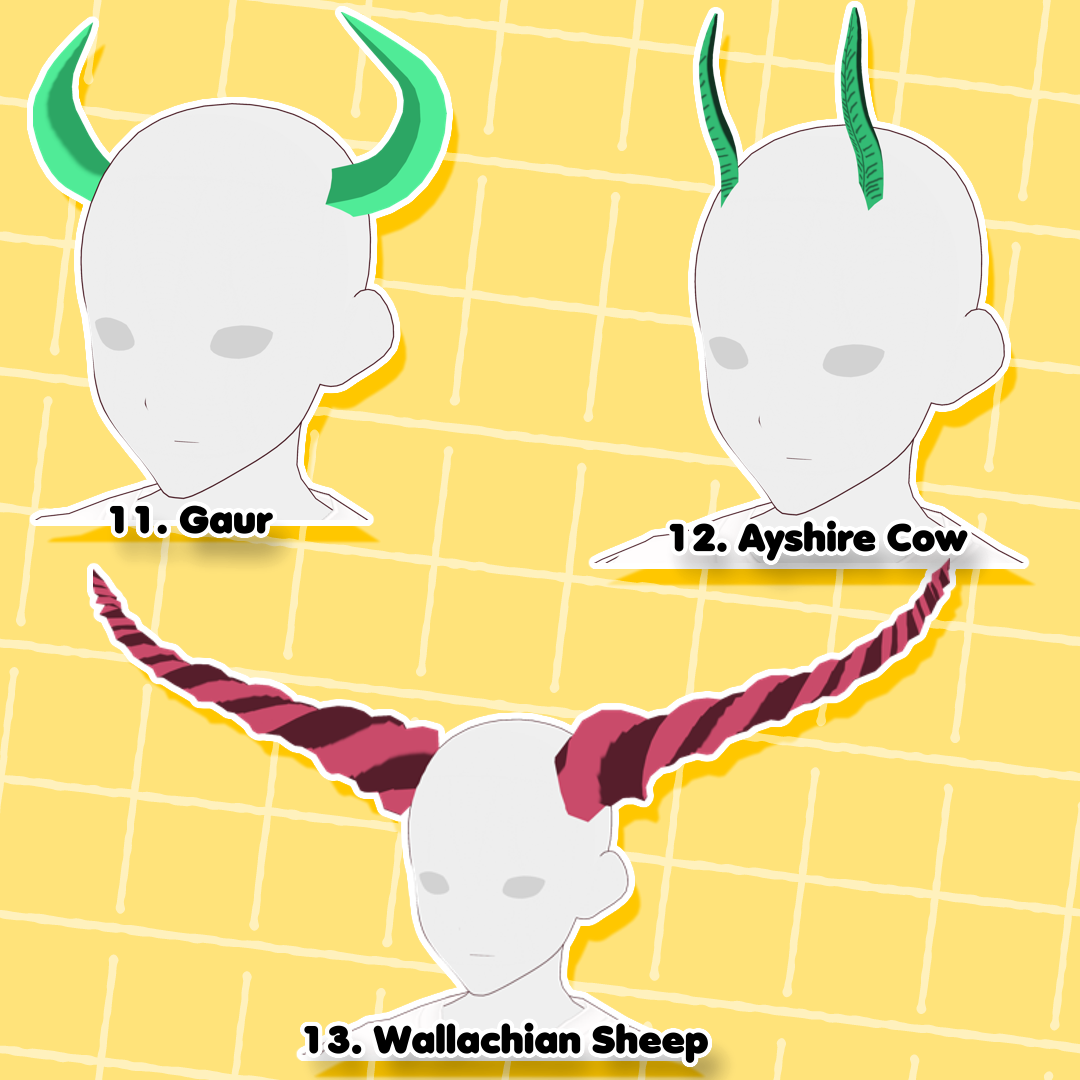 [VROID] 30 Animal Horns Style Preset - V.Y Atelier - BOOTH