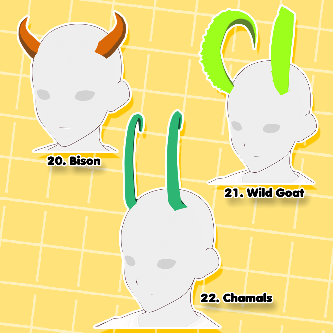 [VROID] 30 Animal Horns Style Preset - V.Y Atelier - BOOTH