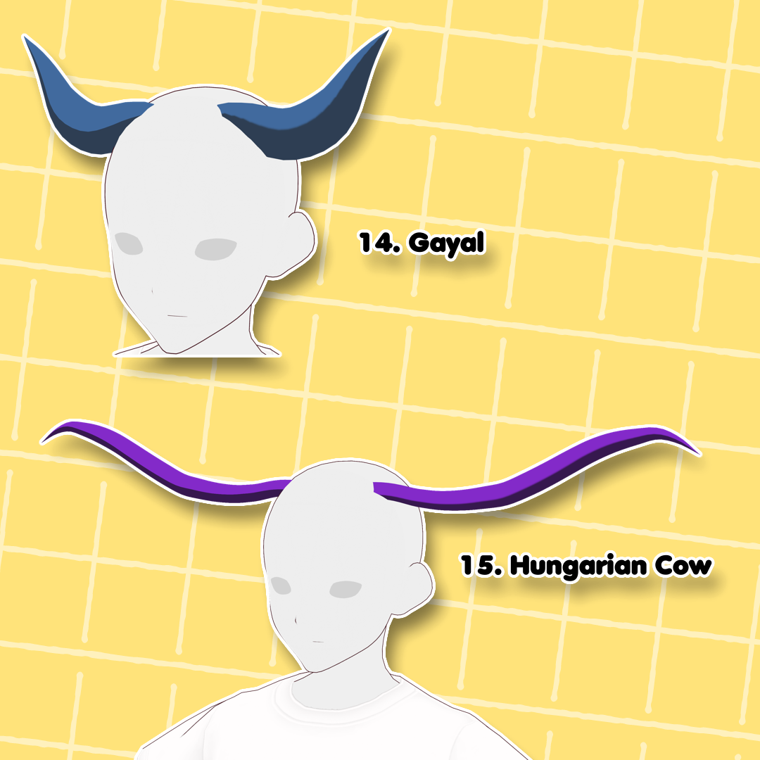 [VROID] 15 Animal Horns Style Preset (INDIVIDUAL SET A) - V.Y Atelier ...