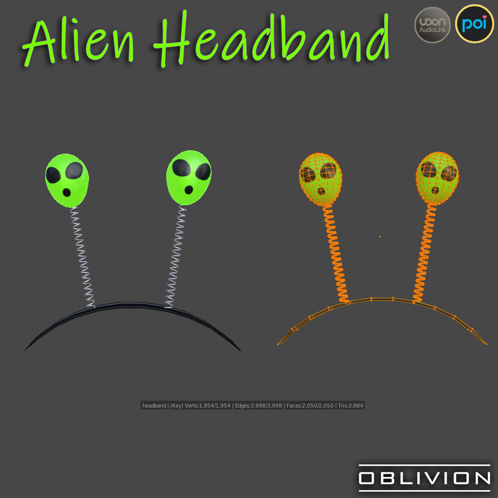 Alien Spring Headband [VRChat] - oblivionvr - BOOTH