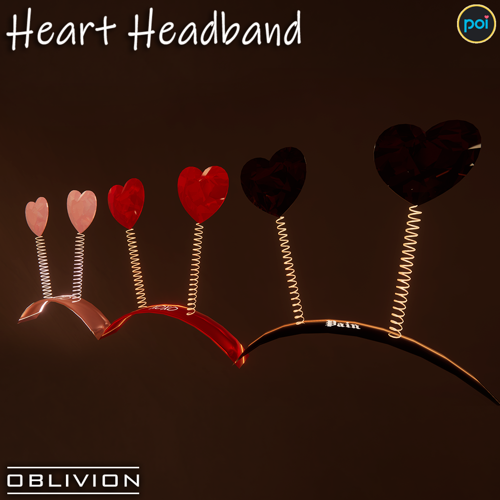 Valentine Heart Spring Headband [VRChat] - oblivionvr - BOOTH