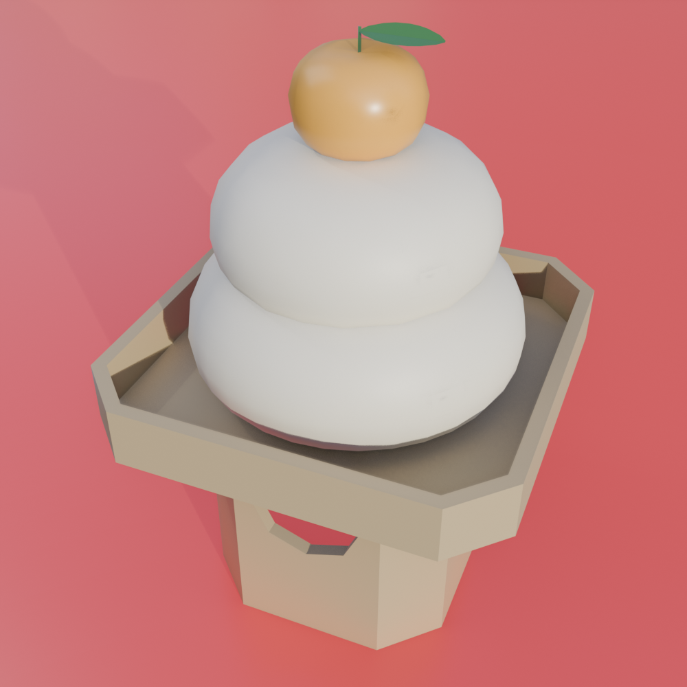 【¥100】新年にぴったりの鏡餅 3Dモデル【VRChat/Blender】 - たこあさり - BOOTH
