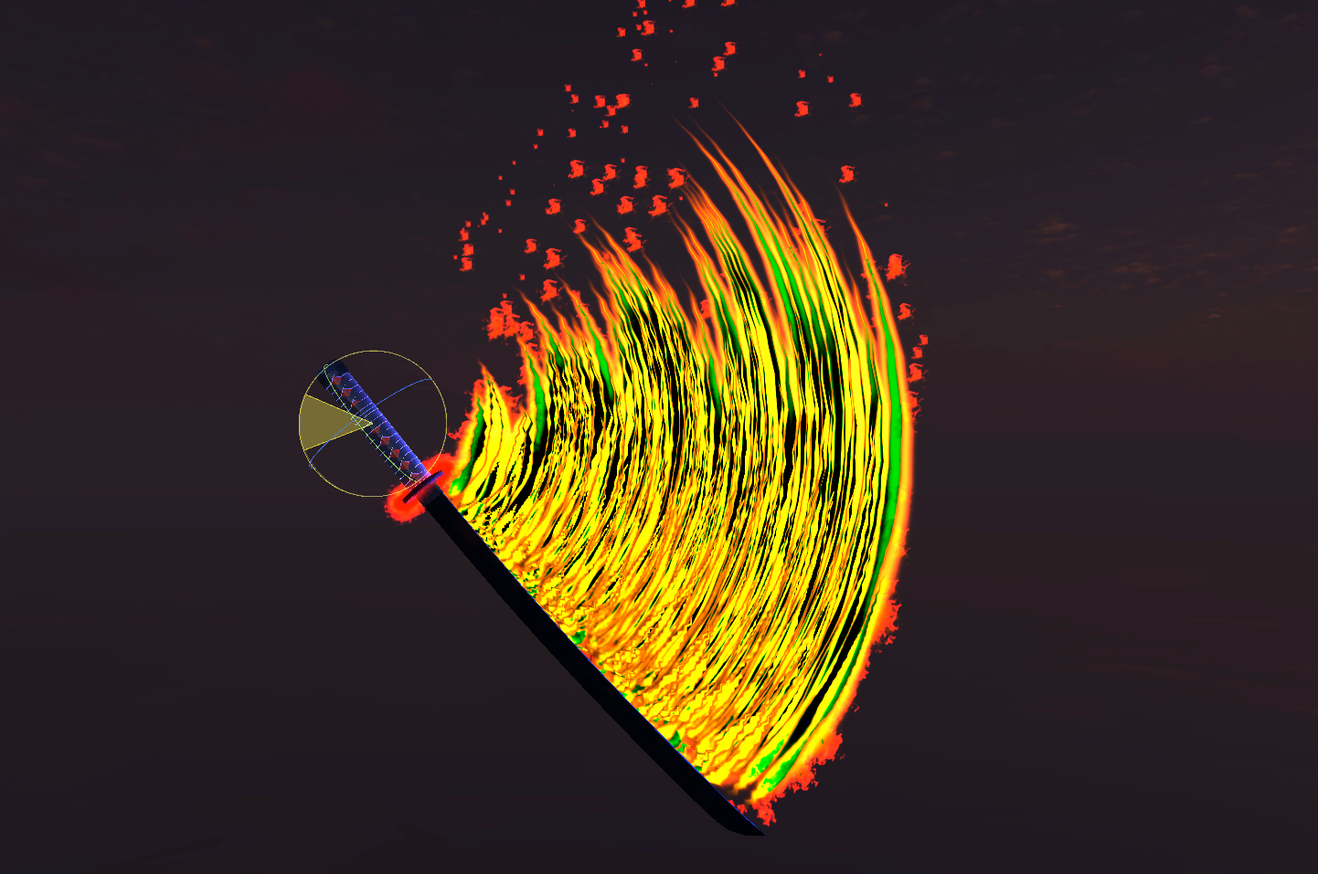 【Unity/VRChat】Flame Dance Sword ( Effects + Sword ) - Dyoneus - BOOTH