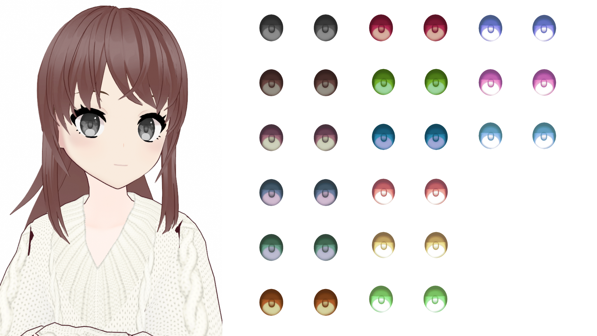 [Vroid] Anime Eye Texture 16 colors with eyeliner and lashes - Hachi ...