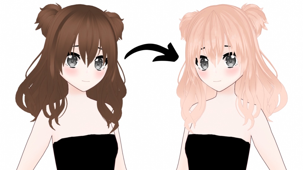 [Vroid] Anime hair texture 9 colors 髪の質感 / 色 - Hachi - BOOTH