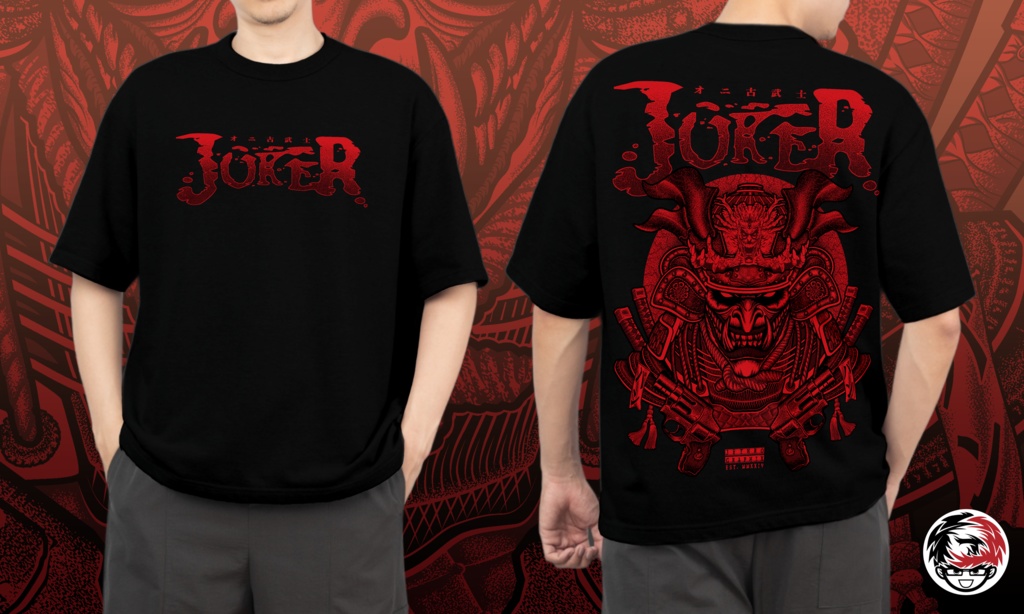 [80% OFF] Oni Samurai Joker Tee/Merch Design (3 Colors PSD File for ...
