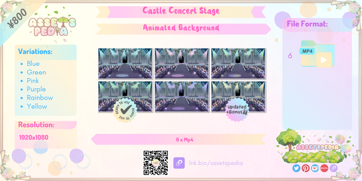Animated Vtuber Background Castle Concert Stage - AssetsPedia - BOOTH