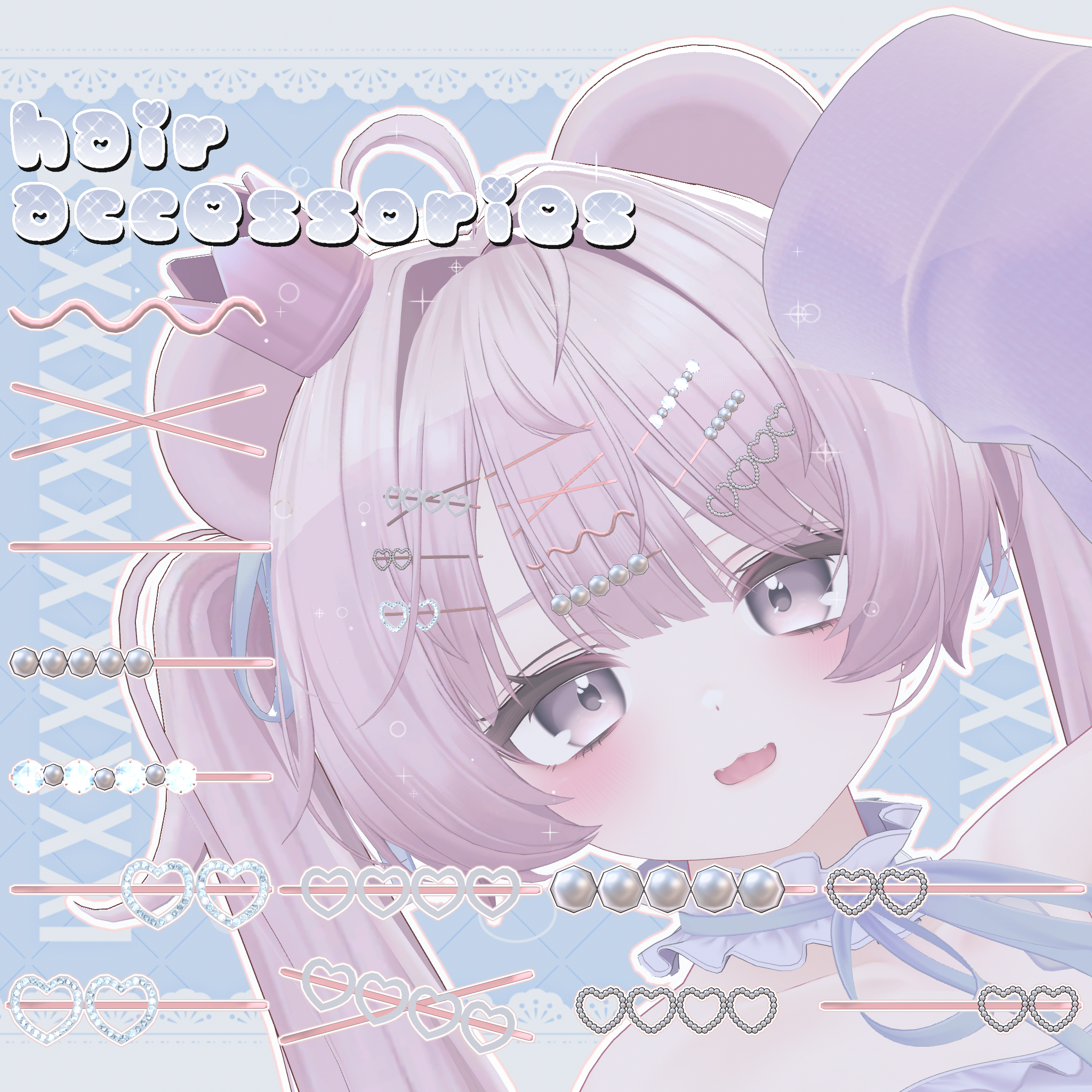 【hairpin】♥Cute hairpin 【VRC】 - Cute Over - BOOTH