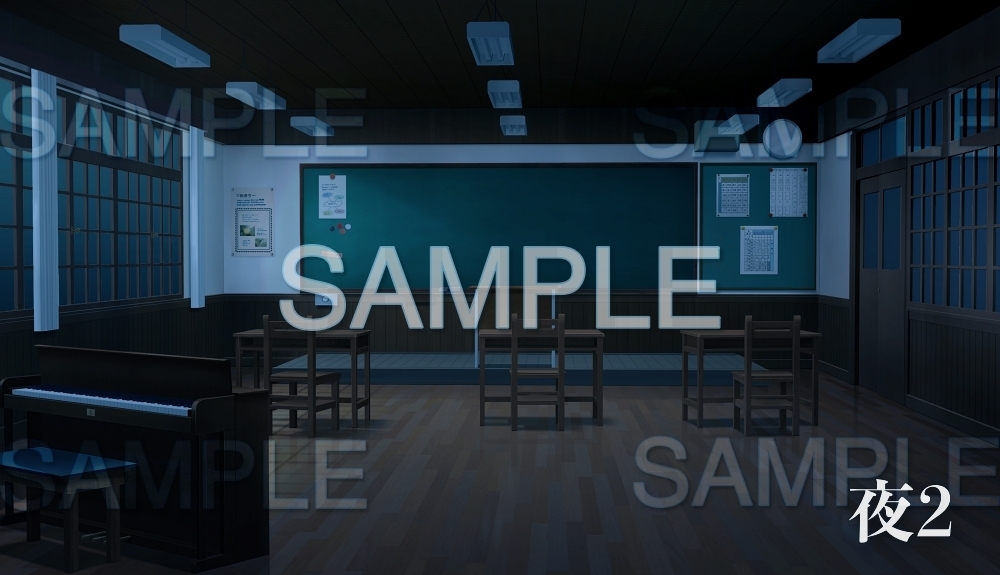 【背景素材】教室 | 文字なし(レトロ学園・寮編part01-Iris017) - 背景専門店みにくる - BOOTH