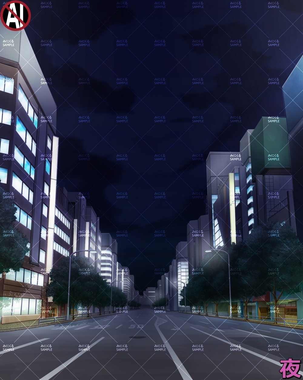 【背景素材】街並み④車道 (日常編part07+α-street004) - 背景専門店みにくる - BOOTH