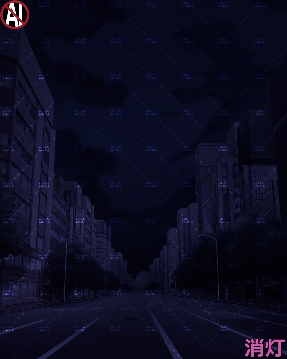 【背景素材】街並み④車道 (日常編part07+α-street004) - 背景専門店みにくる - BOOTH