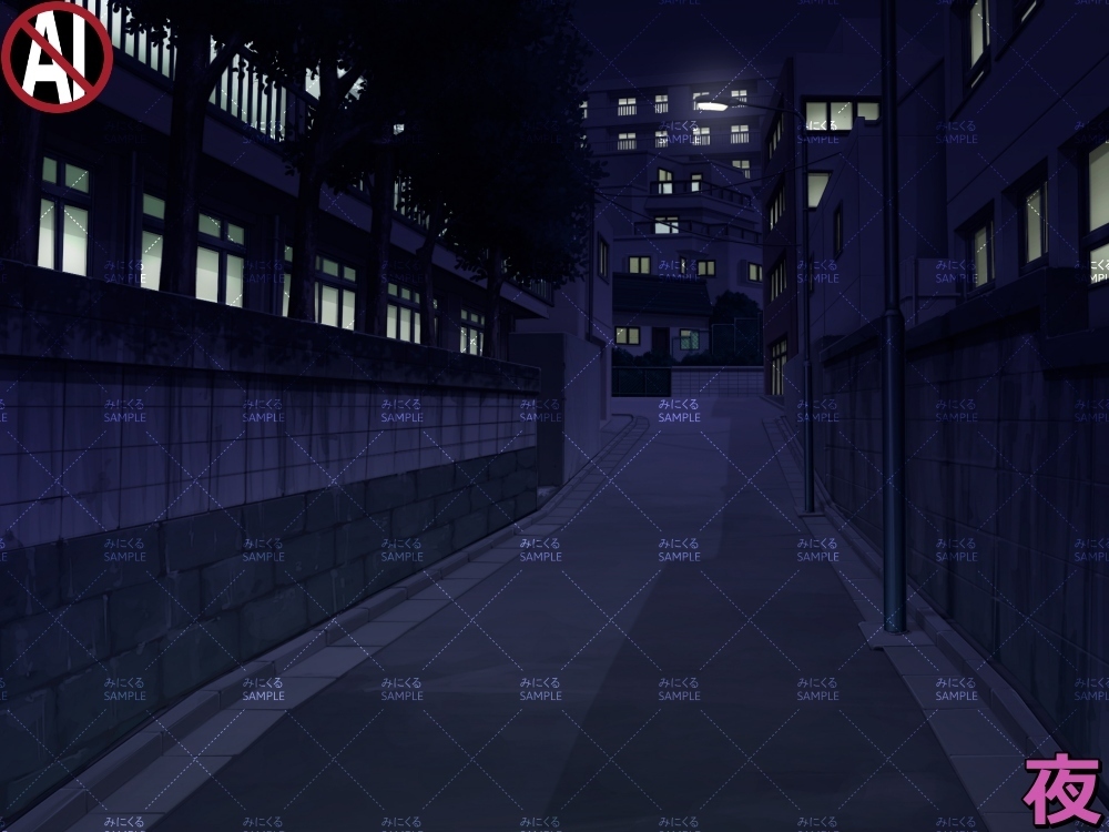 【背景素材】住宅街① (日常編part07+α-street005) - 背景専門店みにくる - BOOTH