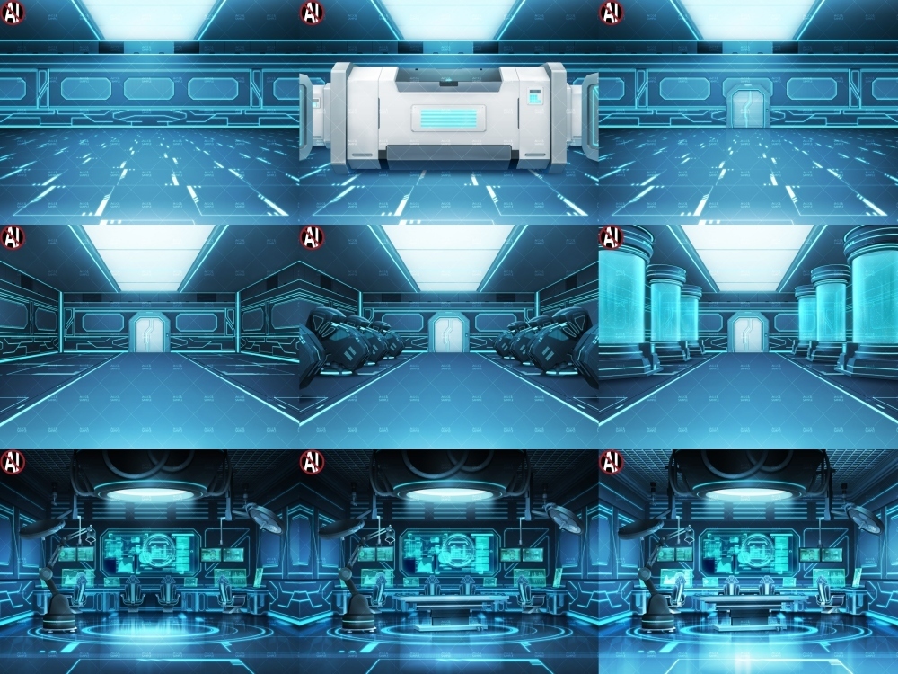 みにくる背景CG素材集『未来編』part02-Blue×Black-A【背景素材集】 - 背景専門店みにくる - BOOTH