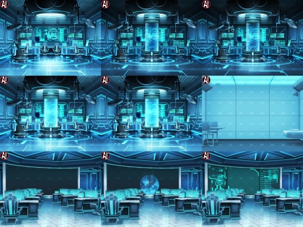 みにくる背景CG素材集『未来編』part02-Blue×Black-A【背景素材集】 - 背景専門店みにくる - BOOTH