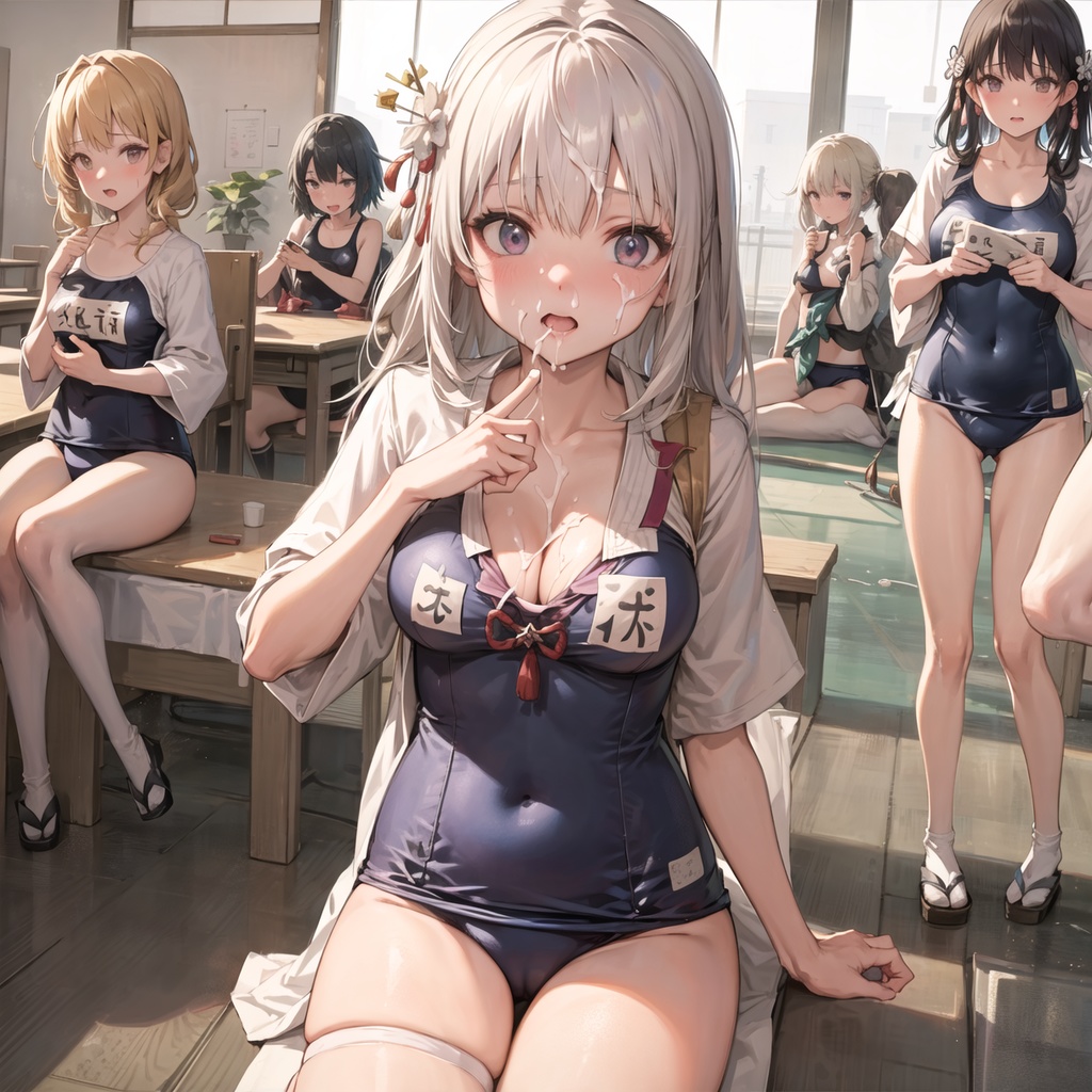 【45枚+α】複数人のスク水ぶっかけ少女集！ - morycats - BOOTH