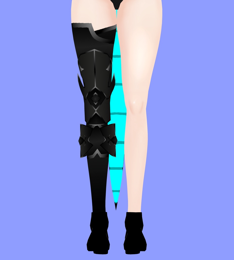 Leg Armor [FBX] | Original 3D Model | Based on Vroid Studio's female ...