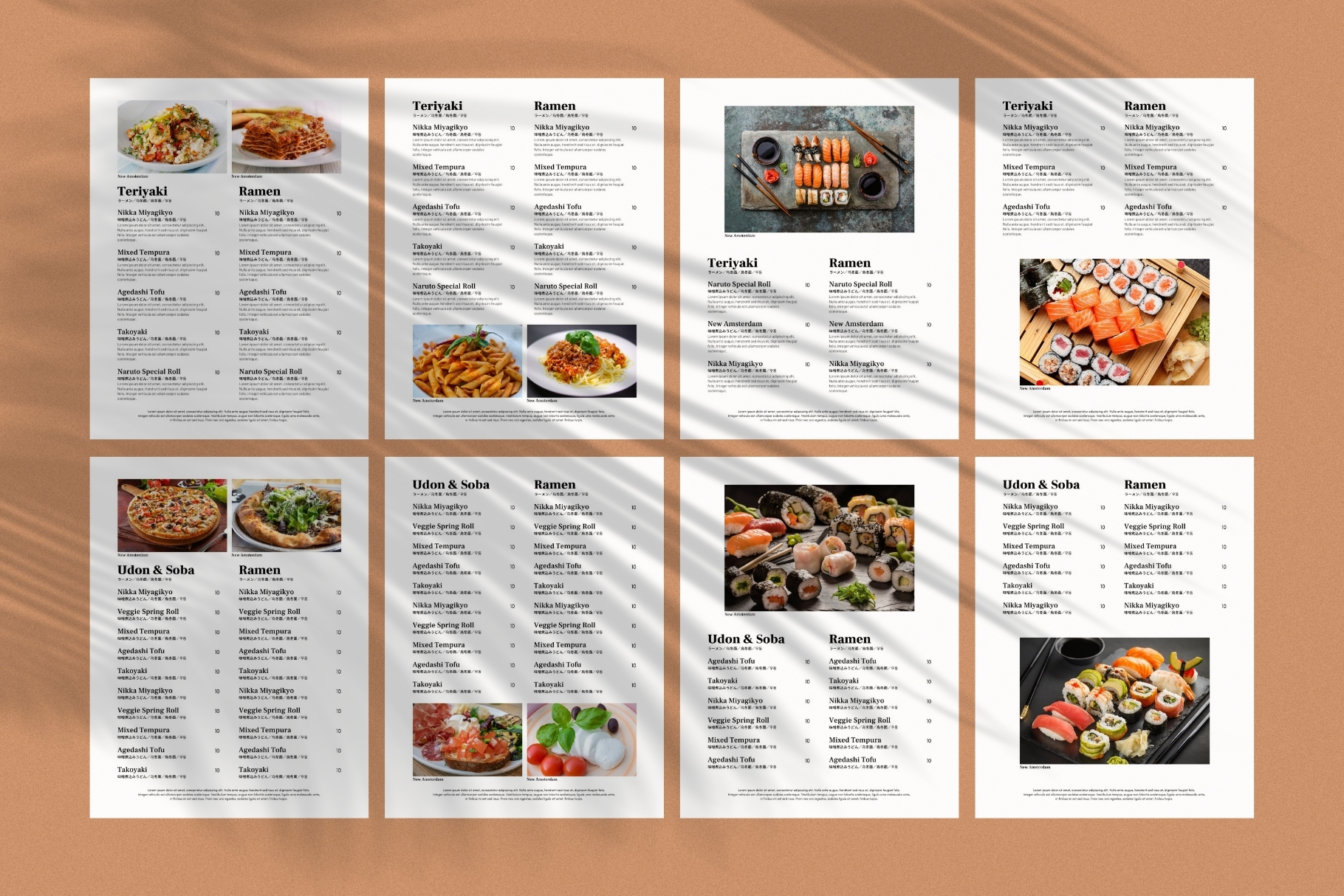 34 Multilingual Food Menu Templates 多言語表記レストランメニューCanvaテンプレート - Keikoya ...