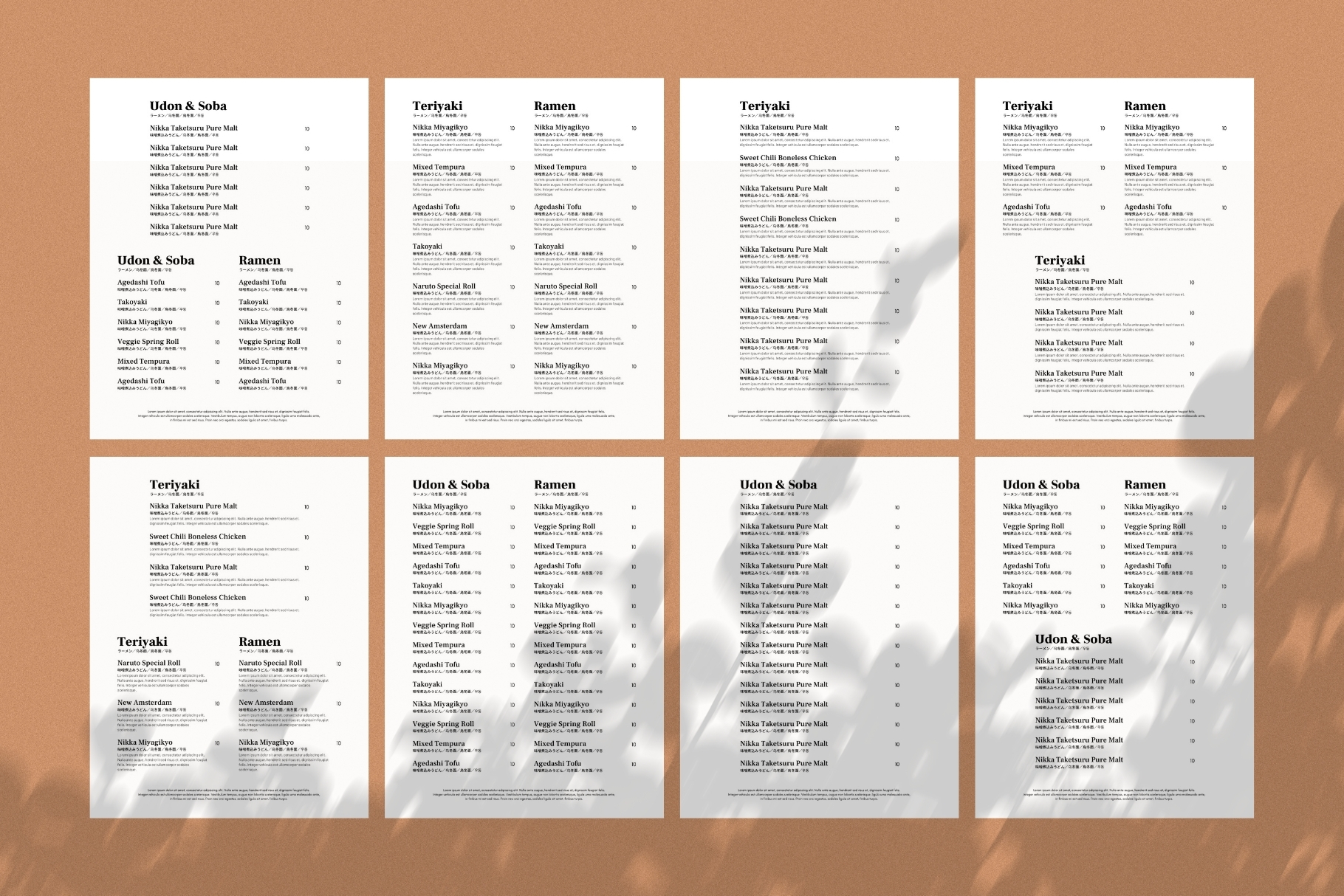 34 Multilingual Food Menu Templates 多言語表記レストランメニューCanvaテンプレート - Keikoya ...