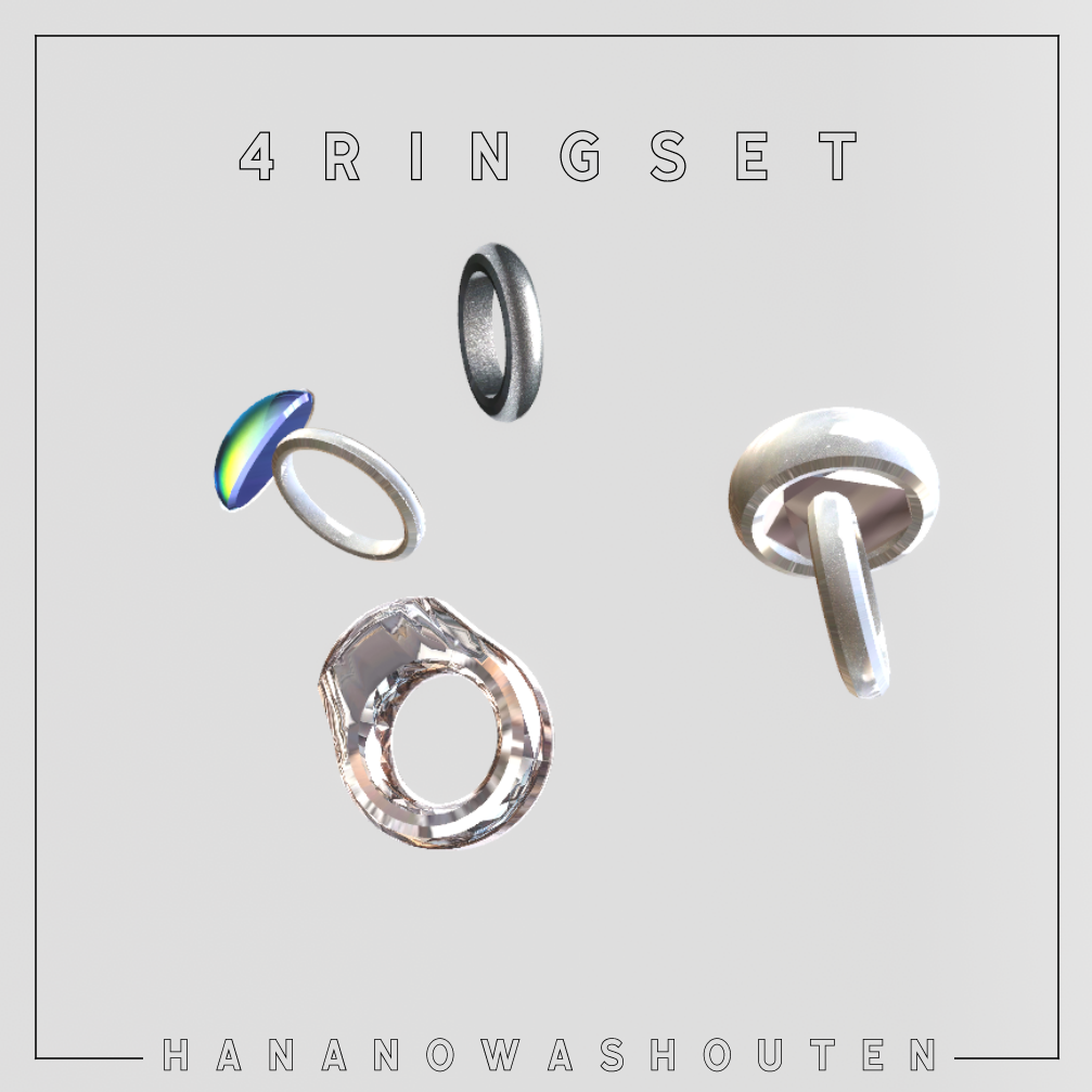 [無料] [VRChat想定] ring 4 set - はなのわ商店 - BOOTH