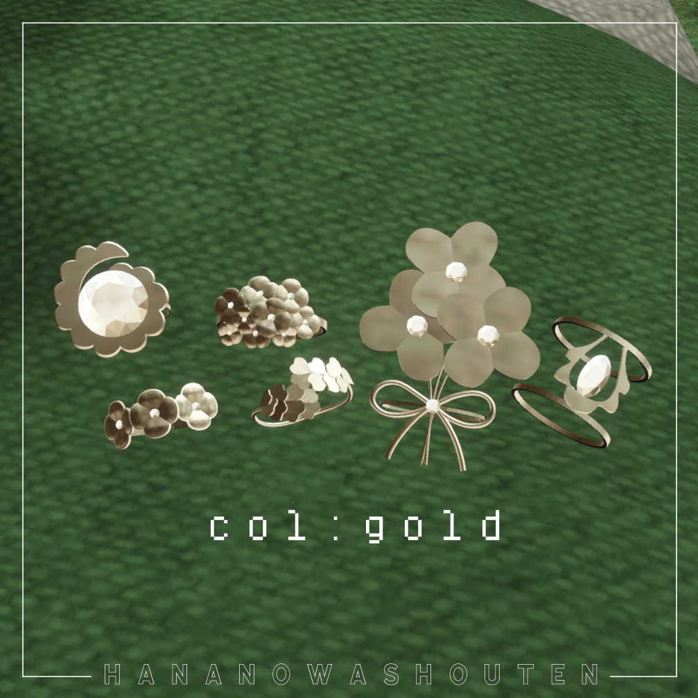 [無料] [VRChat想定] Flower ring 6set +one - はなのわ商店 - BOOTH