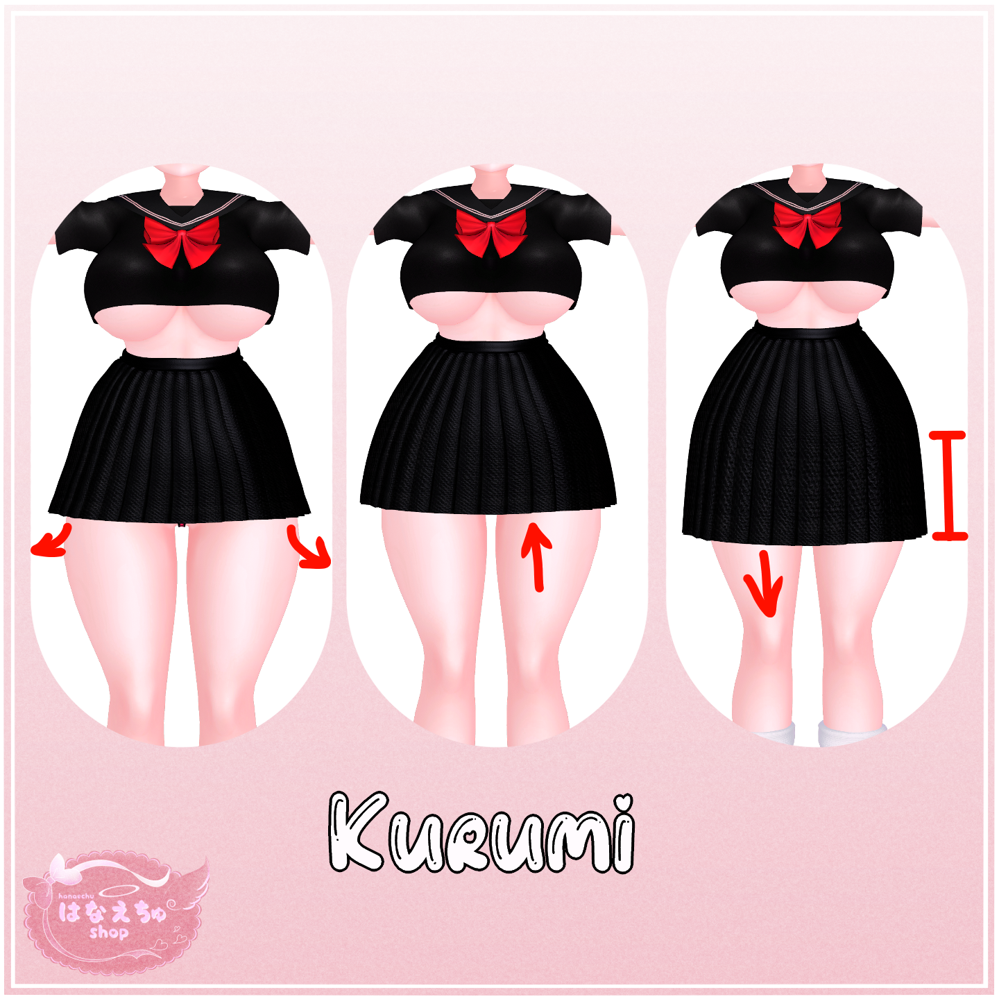 JK Summer Seifuku x Kogal Accessory Set JKギャルセット Original 3D model Unitypackage VRChat - はなえちゅ ...