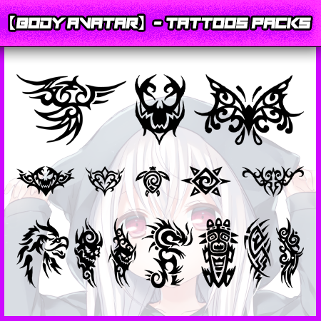 【Body Avatar】- Tattoos Pack 5- 【VRC】 - Megumin's VRC Store - BOOTH