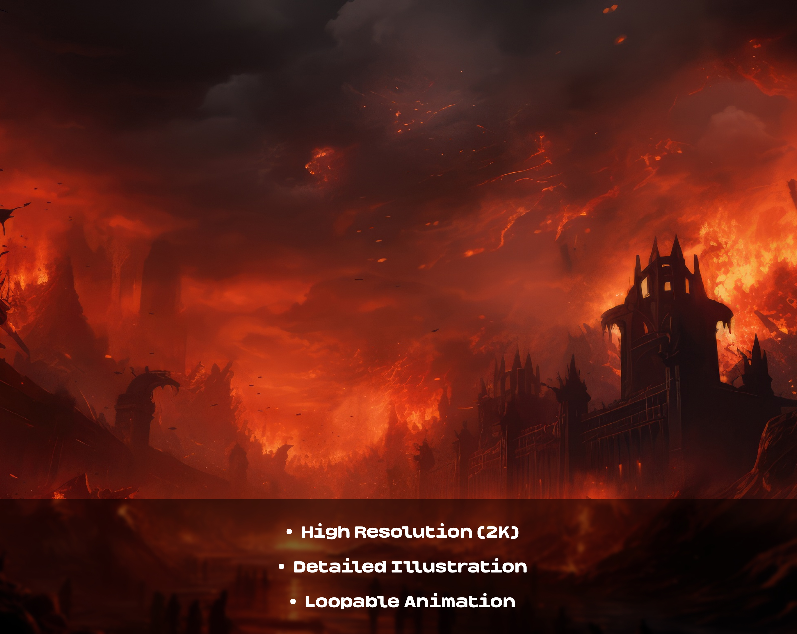 4 Hell Animated Backgrounds / 4 地獄のアニメーション背景 - blueelixir - BOOTH