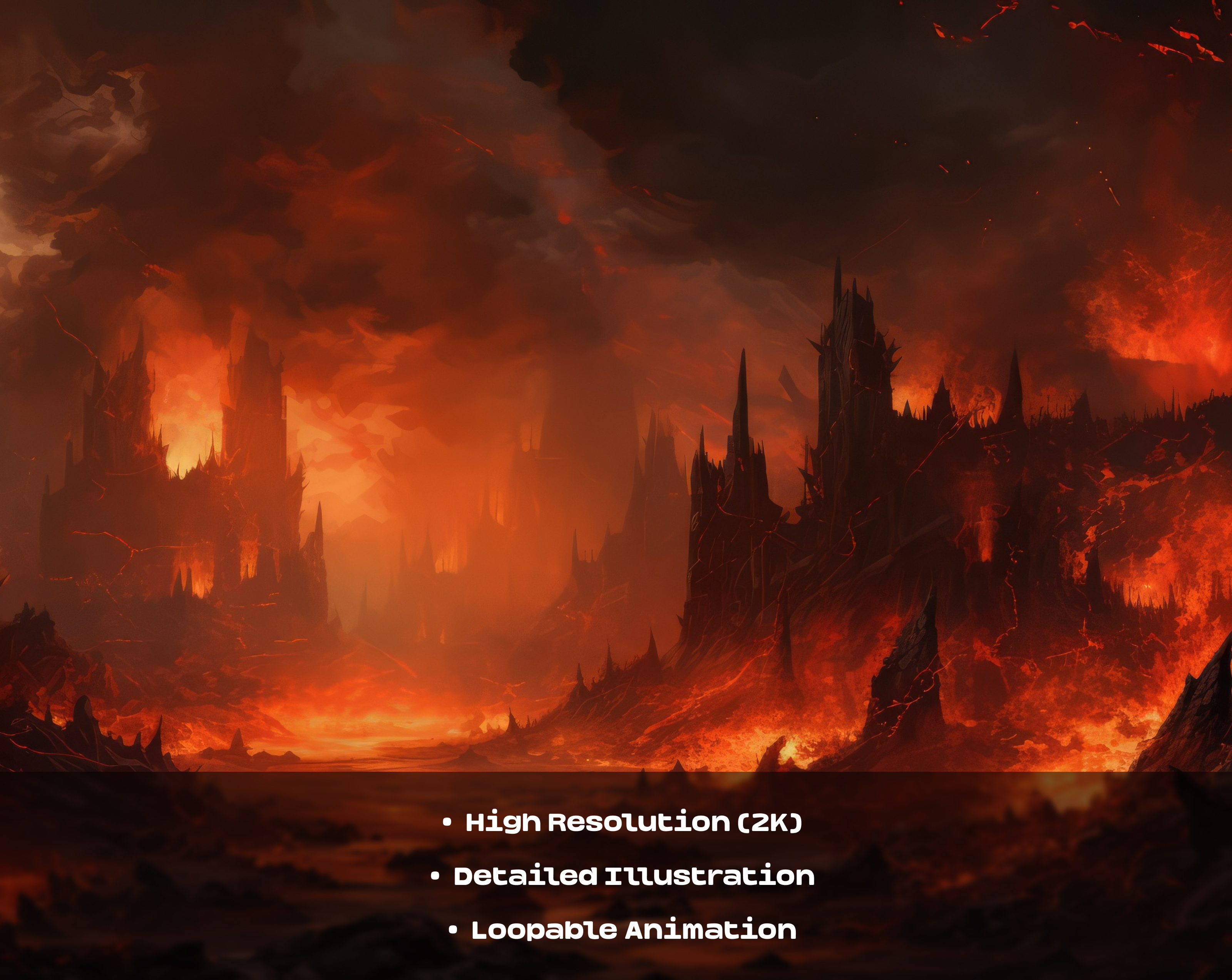 4 Hell Animated Backgrounds / 4 地獄のアニメーション背景 - blueelixir - BOOTH