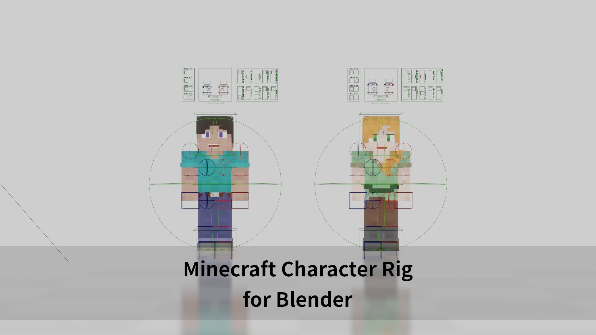 Minecraft Character Rig for Blender - Kustadooe Shop - BOOTH