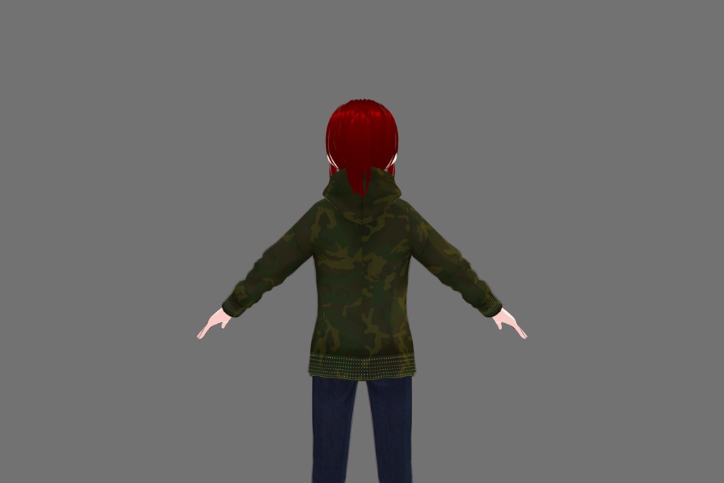 Faded Camo Vroid Hoodie - koki Najma - BOOTH