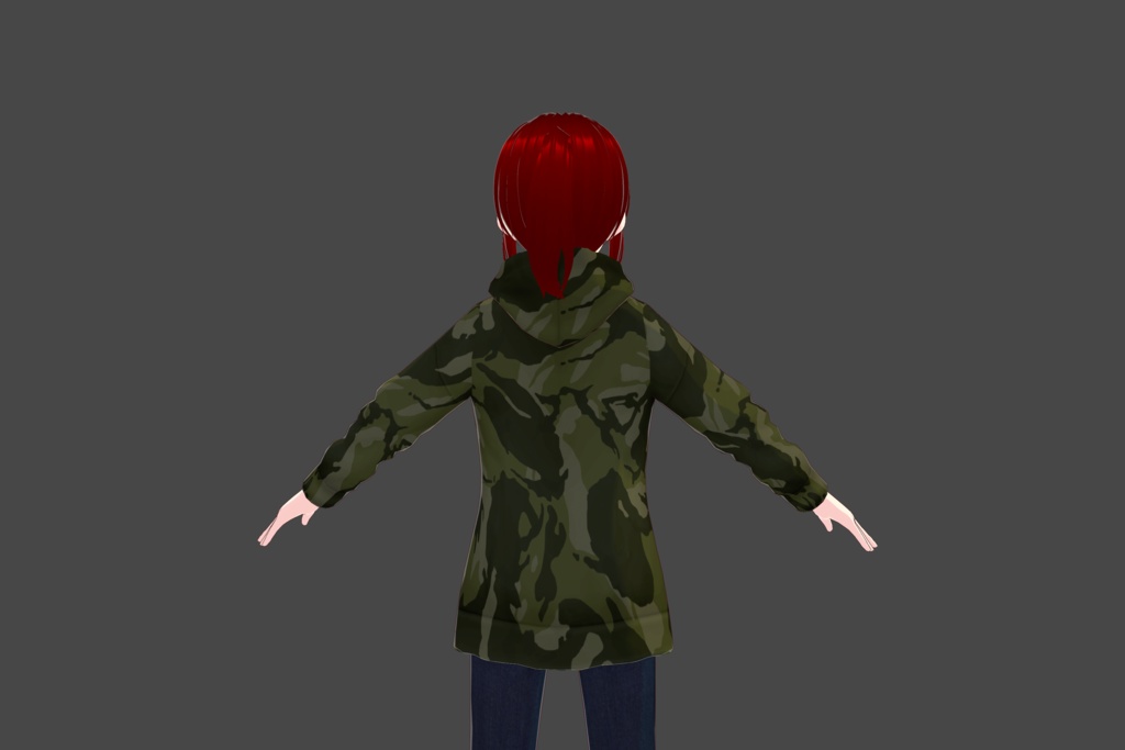 Green DPM Camo Vroid Parka - koki Najma - BOOTH