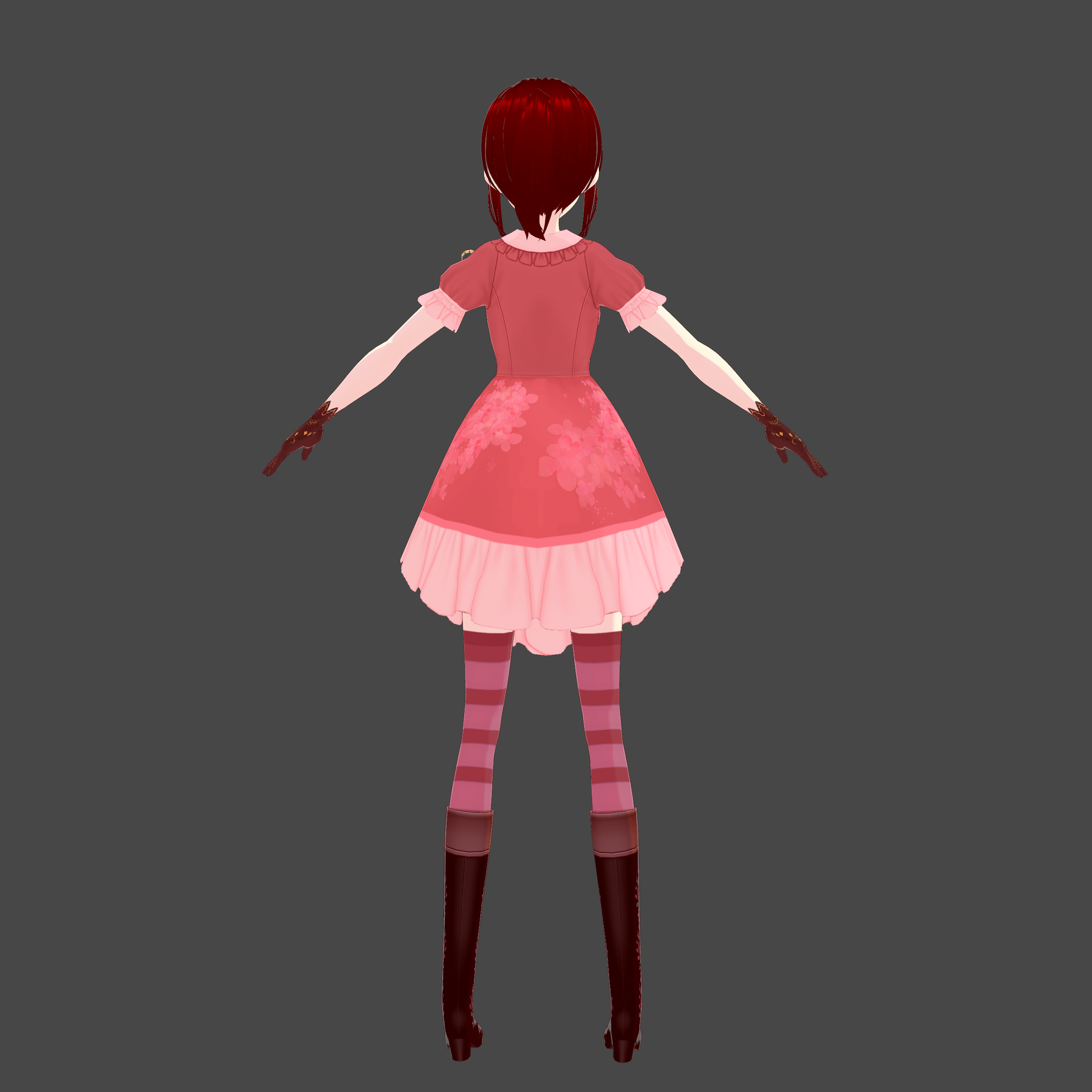 Pink Vroid Dress Outfit - koki Najma - BOOTH