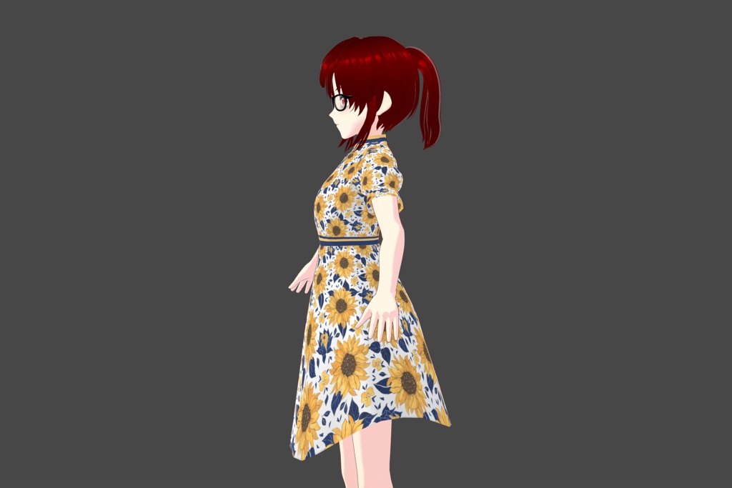 Sunflower-Pattern Vroid Dress - koki Najma - BOOTH