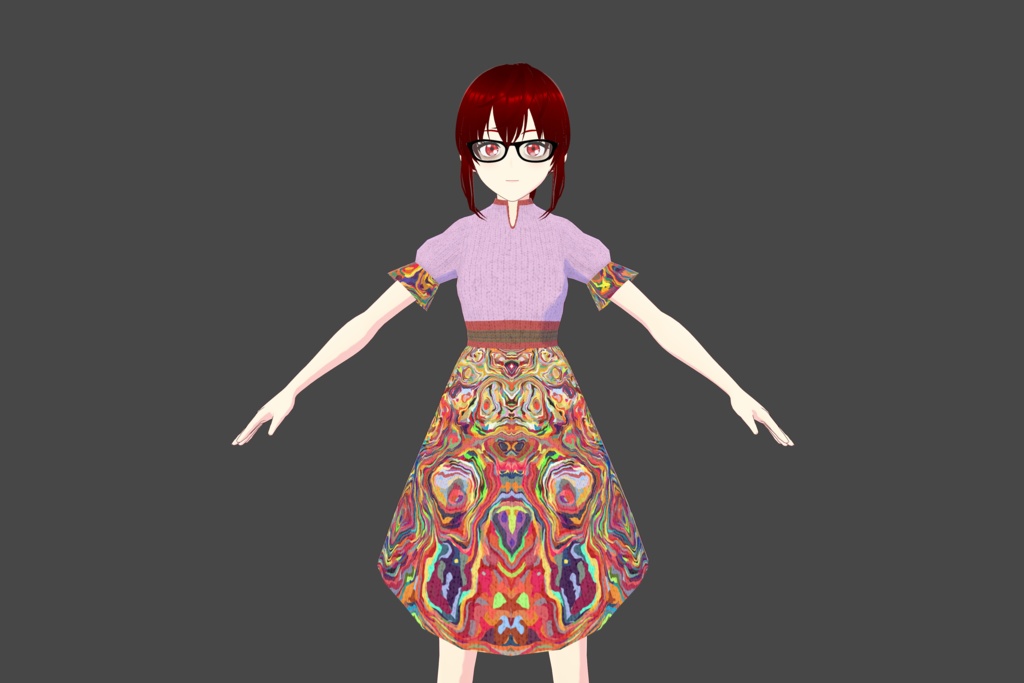 Purple Artistic Vroid Hoodie - koki Najma - BOOTH