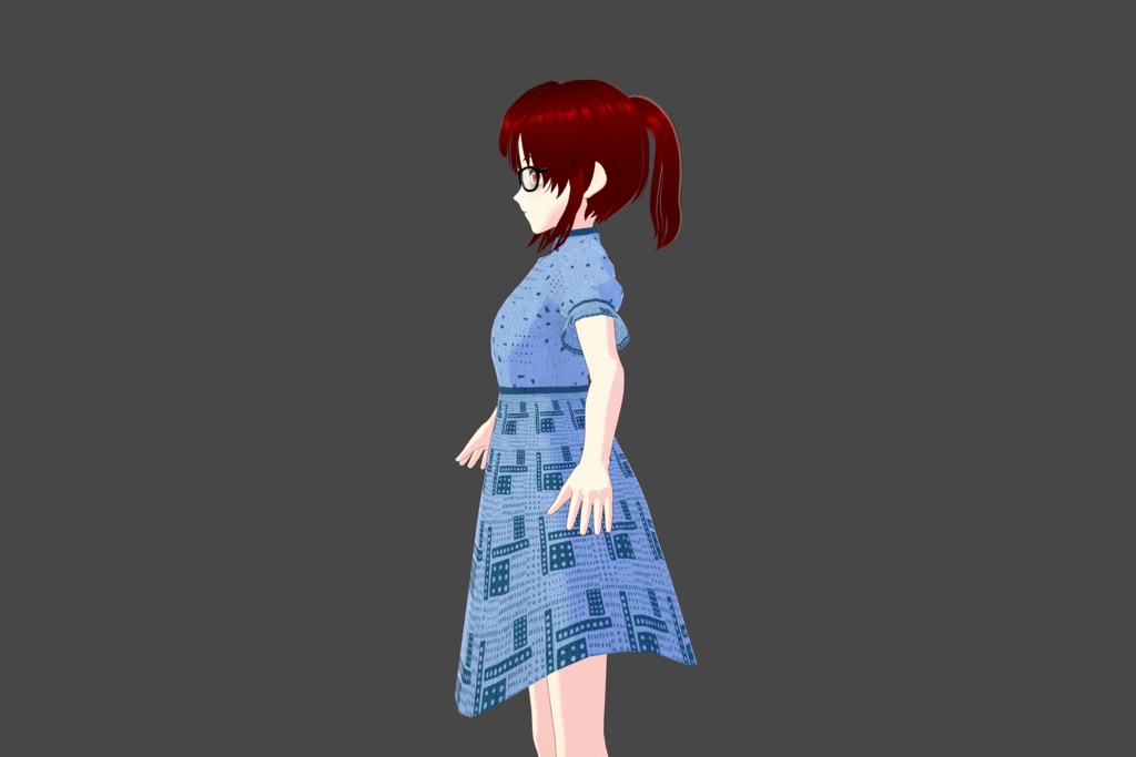 Blue Shapes Pattern Vroid Dress - koki Najma - BOOTH