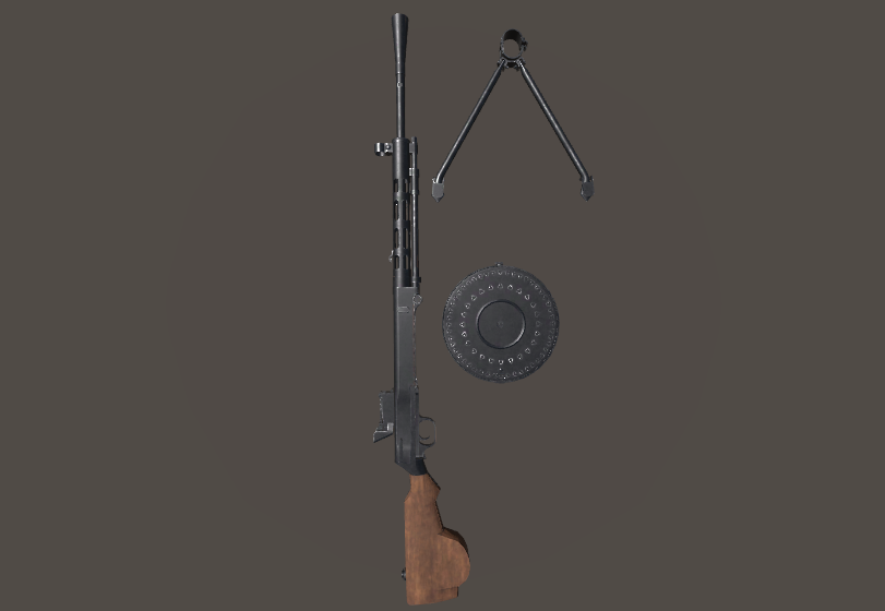 【VRChat向け】DP27/28軽機関銃 弾薬箱付き - ゆっくり工房 - BOOTH