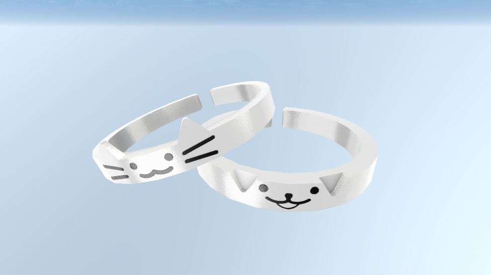 [VRCHAT] Cat&Dog Ring/猫と犬のカップルリング - 楽的小店 - BOOTH