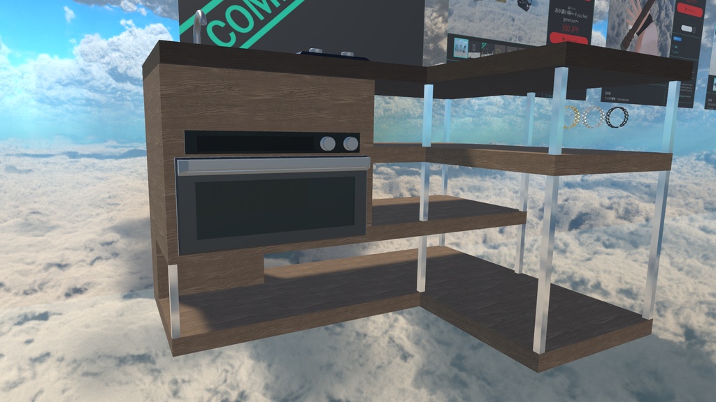 [VRChat] Kitchen table システムキッチン 3D Model - pandayuk1 - BOOTH